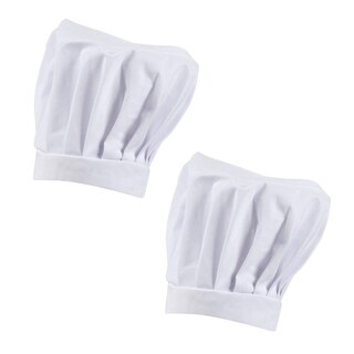 2-Pack Professional Chef Baker Hat Polyester Adjustable Cooking Cap for ...