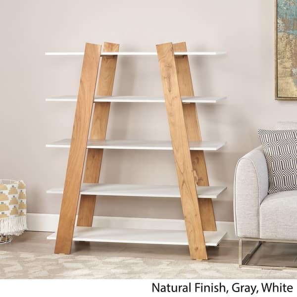 Barlum Modern Handcrafted Acacia Wood Bookshelf by Christopher Knight ...