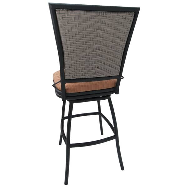 30" Swivel Metal Bar Stool without Arms - Erin Black - Grey Back - 30 ...