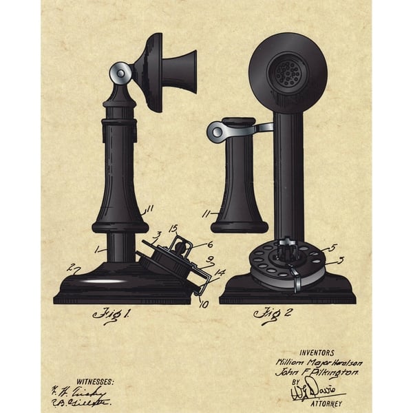 CANVAS Vintage 1914 Telephone Patent Print - Bed Bath & Beyond - 29130171