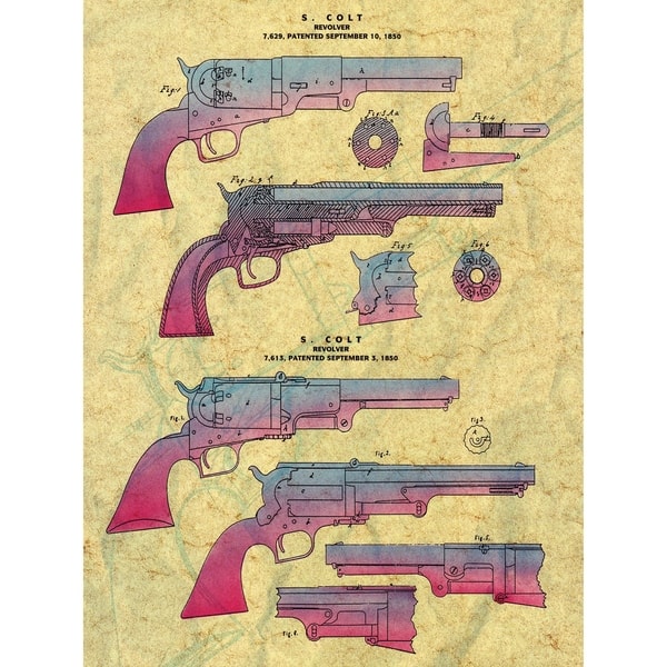 CANVAS Vintage 1850 S. Colt Revolver Vintage Advertisement - Patent ...