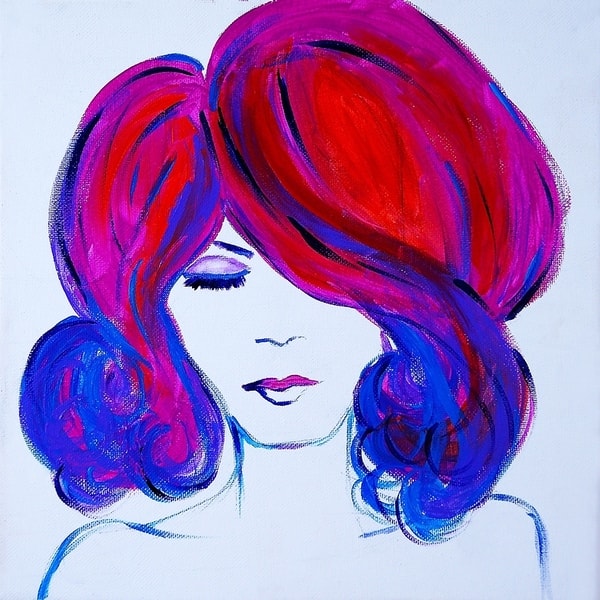 CANVAS Pretty Girl with Ombre Hair By Timmery Pop Art Painting ...