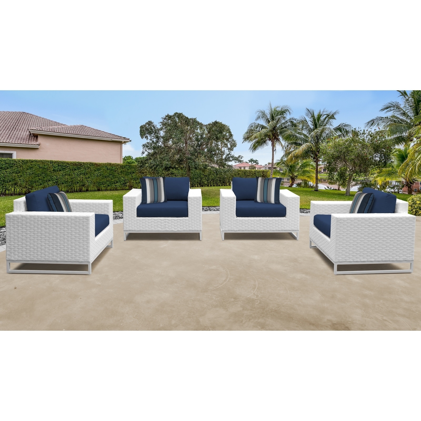 Miami 4 Piece Outdoor Wicker Patio Furniture Set 04a Bed Bath Beyond 29132109