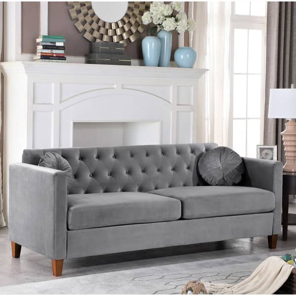 Carson Carrington Paharova Velvet Kitts Classic Sofa - Bed Bath ...