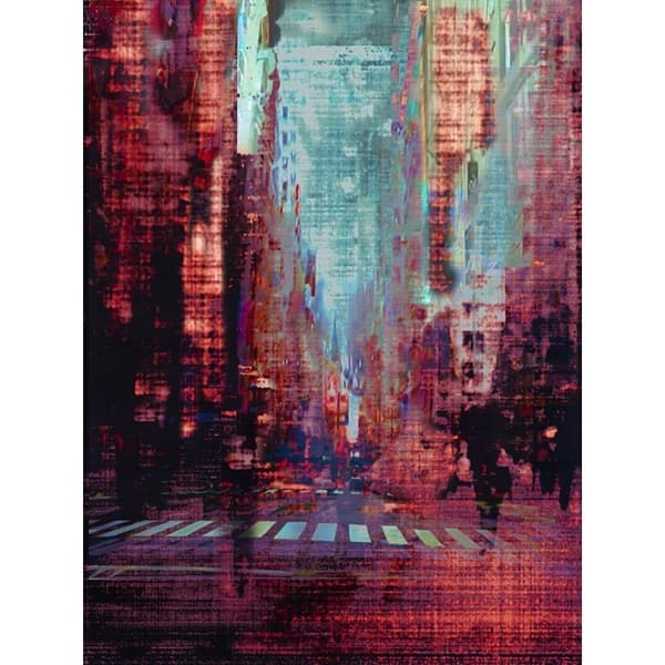 CANVAS Abstract Red City Scene by Cliff Warner Art Painting ...
