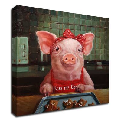 Gingerbread Pigs by Lucia Heffernan , Print on Canvas, 16" x 16", Ready ...
