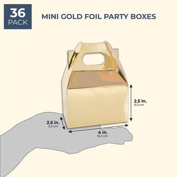 36 Mini Treat Boxes Paper Party Favor Gift Goodie Container Gold Foil ...