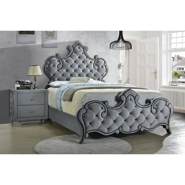 Coaster Furniture Sandboard Grey Rhinestone Button Tufted Bed Bed Bath Beyond 29176951