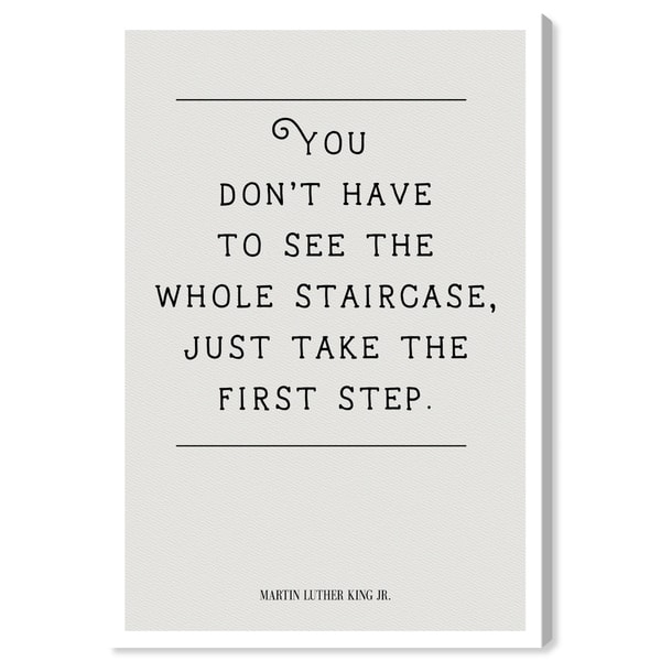 Wynwood Studio 'The First Step' Typography and Quotes Wall Art Canvas ...