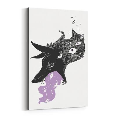 Noir Gallery Cosmic Wolf Dog Fantasy Canvas Wall Art Print - Overstock ...