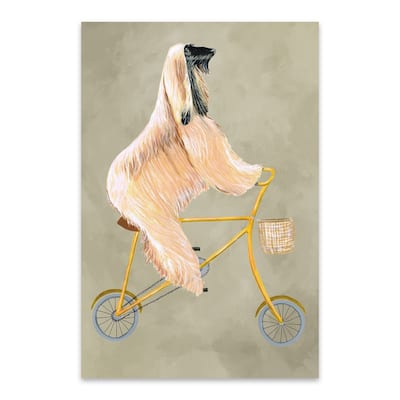 Noir Gallery Funny Dog Bicycle Painting Metal Wall Art Print ...