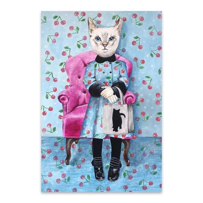 Noir Gallery Funny Cat Cat Bag Painting Metal Wall Art Print ...