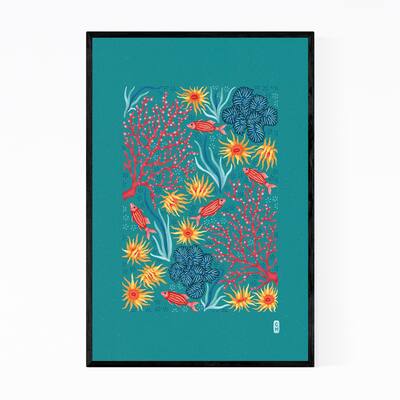 Noir Gallery Australian Coral Reef Marine Fish Illustration Framed Art ...