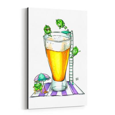 Noir Gallery Beer Hops Alcohol Kitchen Bar Canvas Wall Art Print ...