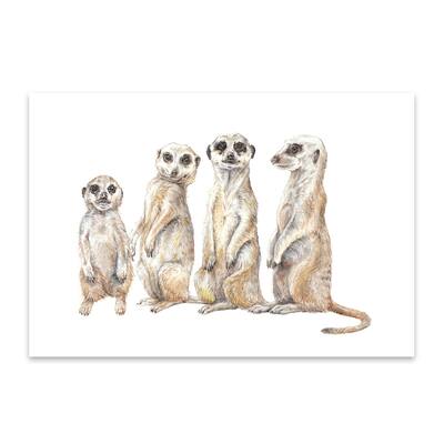 Noir Gallery Meerkat Animal Painting Nature Metal Wall Art Print ...