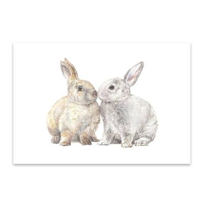Noir Gallery Bunny Animal Painting Nature Metal Wall Art Print ...