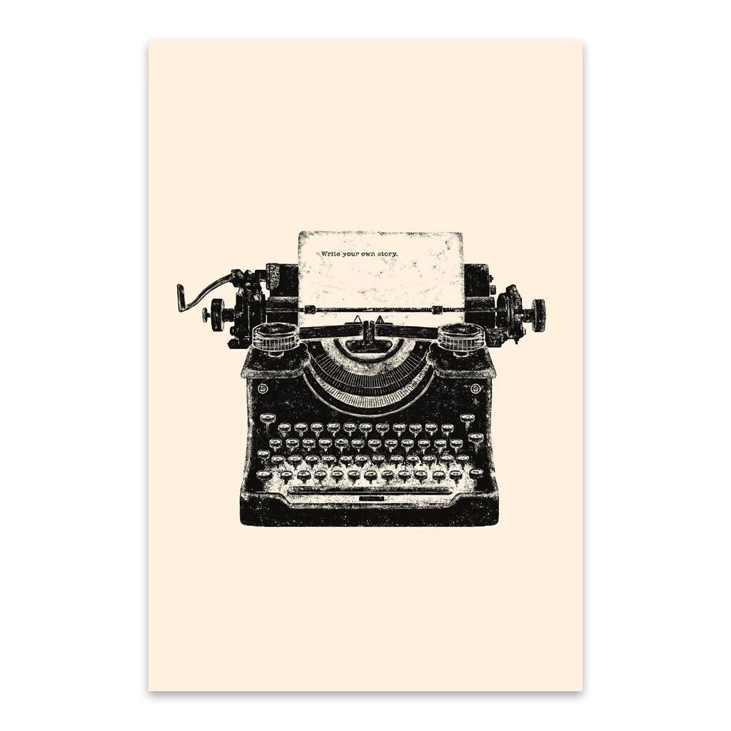 Noir Gallery Typewriter Inspirational Quote Metal Wall Art Print ...