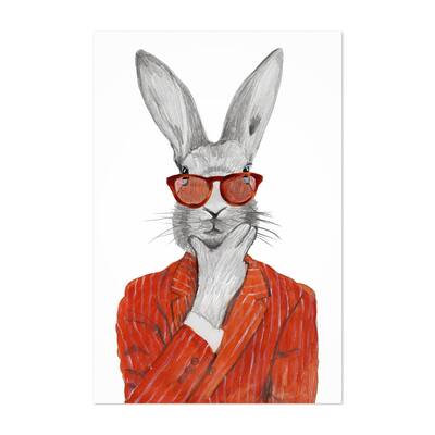 Noir Gallery Funny Thinking Rabbit Painting Unframed Art Print/Poster ...