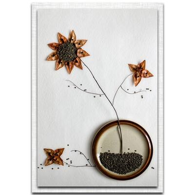 Dimitar Lazarov 'Herbarium Parchment Frame' 22in x 32in Modern ...