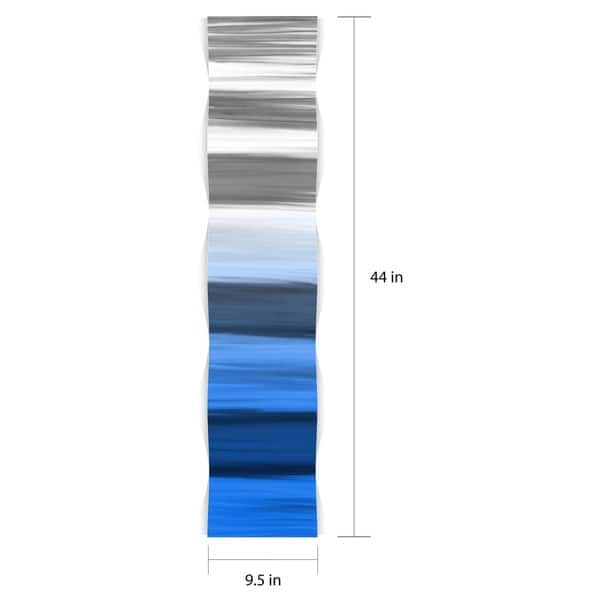 Strick & Bolton 'Blue Fade Lines Wave' Abstract Metal Art - Bed Bath ...