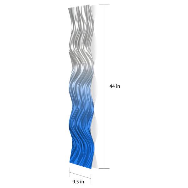 Strick & Bolton 'Blue Fade River Wave' Abstract Metal Art - Bed Bath ...