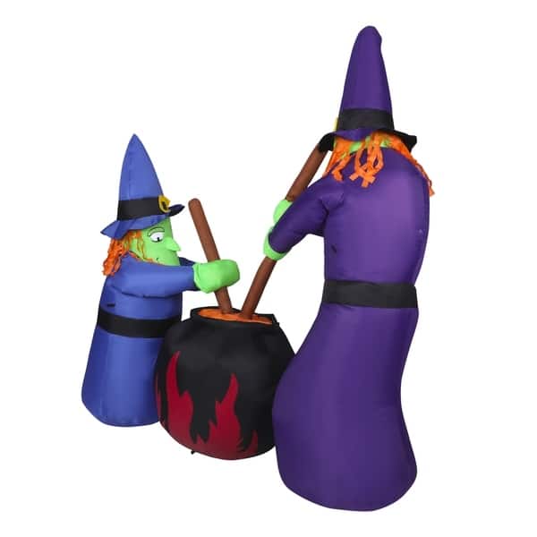 Kinbor 6 Ft Halloween Inflatables Blow Up Funny Witches Brewing ...