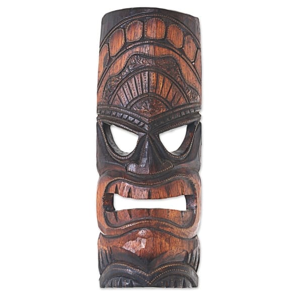 Handmade Papua Shield In Brown Wood Mask (indonesia) - Bed Bath ...