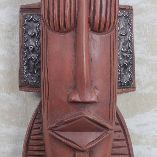 Handmade Horned King Ashanti Wood Mask (Ghana) - Bed Bath & Beyond ...