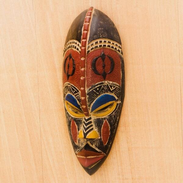 Handmade Sankin Kal African Wood Mask (Ghana) - Bed Bath & Beyond ...