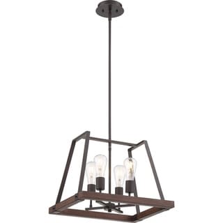 Outrigger 4-Light Pendant Fixture Mahogany Bronze and Nutmeg Wood ...