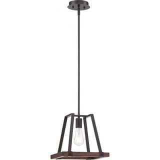 Outrigger 1-Light Mini Pendant Fixture Mahogany Bronze and Nutmeg Wood ...