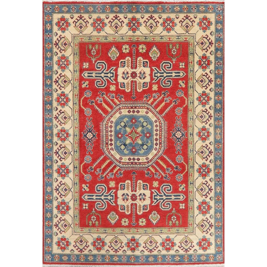 Traditional Kazak Pakistani Hand Knotted Wool Oriental Classic Rug - 6 ...