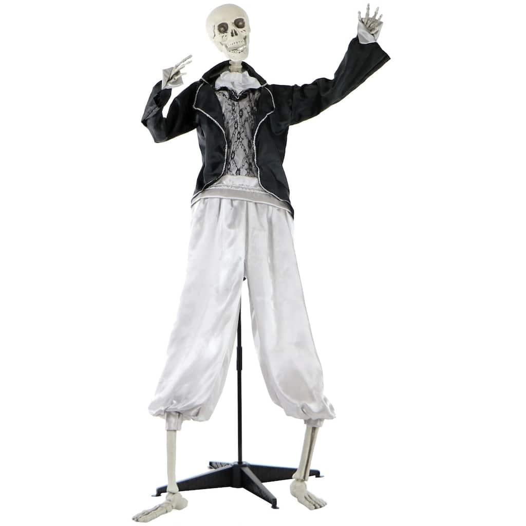 Life-Size Animated Talking Skeleton Groom, Flashing Eyes, Halloween ...