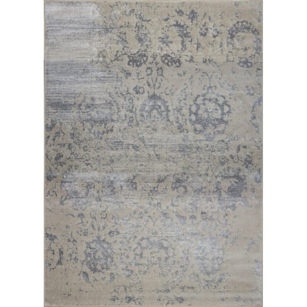 LaDole Rugs Cherine Soft Modern Style Area Rug in Cream Grey - Bed Bath ...