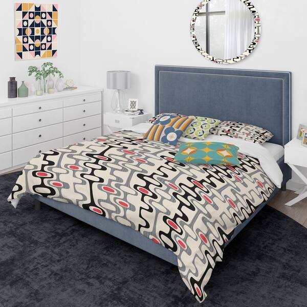 Designart 'Retro Abstract Design IX' Mid-Century Modern Duvet Cover ...