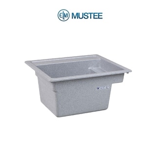 Mustee 25-in x 22-in 1-Basin Twilight Self-Rimming Composite Laundry ...