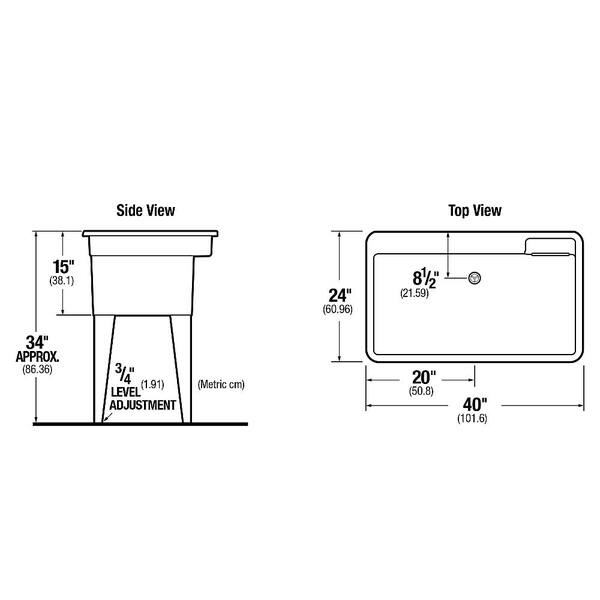 Mustee 40-in x 24-in White Freestanding Polypropylene Utility Tub with ...