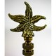 Starfish with Aegean Blue Glass Lamp Finial Antique Metal 2.5"h - Bed ...