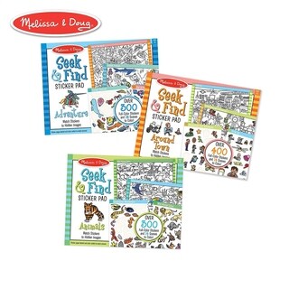 Seek & Find Sticker Pad 3-Pack Around Town, Adventure, Animals - Bed ...