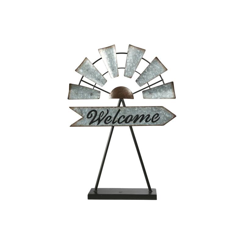 UTC16705: Metal Windmill Ornament with "Welcome" Sign in Cursive ...