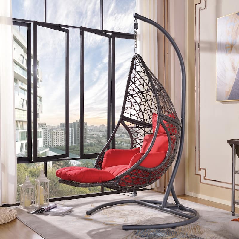 Segovia Large Hanging Chair with Stand - Overstock - 29345036