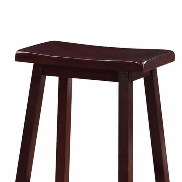 24 Inch Wooden Saddle Stool with Slanted Legs, Brown - Bed Bath ...