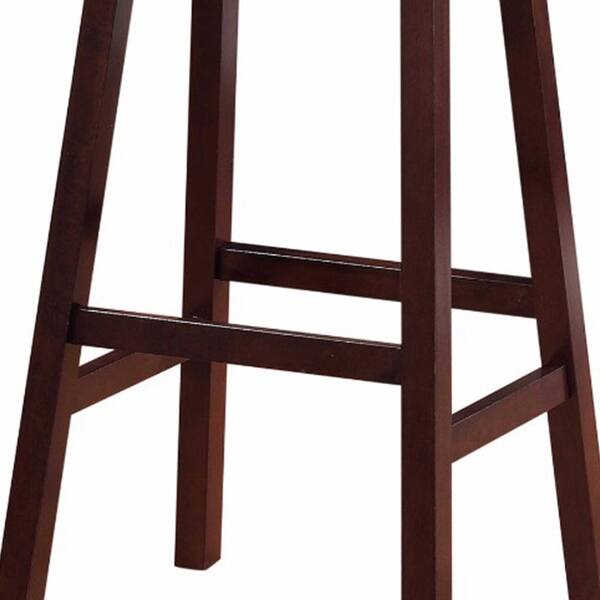 29 Inch Wooden Saddle Stool with Slanted Legs, Brown - Bed Bath ...