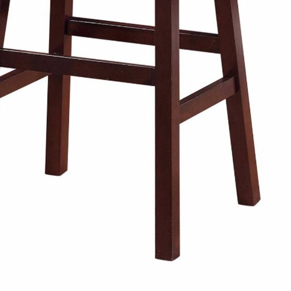 29 Inch Wooden Saddle Stool with Slanted Legs, Brown - Bed Bath ...