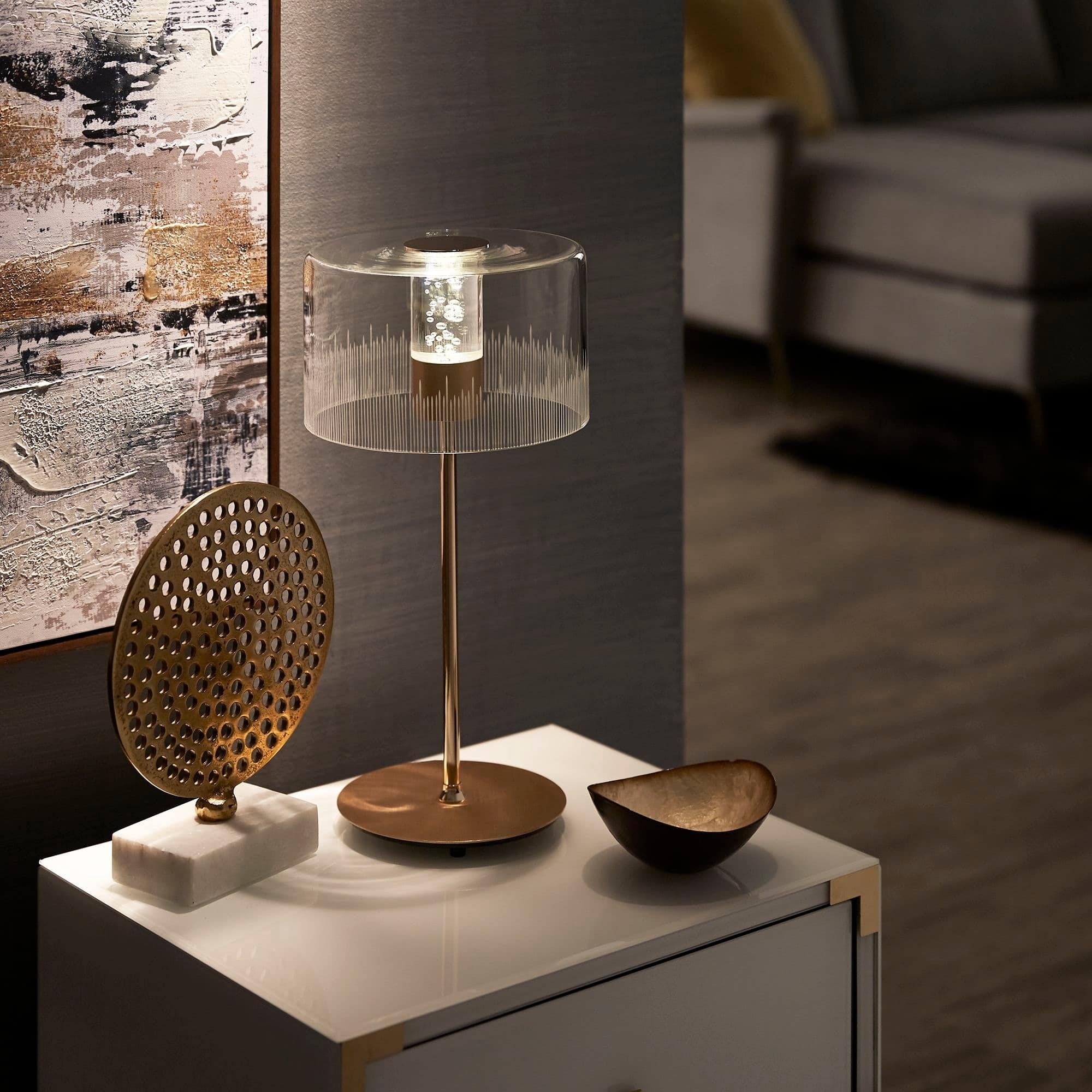 Mya Gold Finish Metal Table Lamp by iNSPIRE Q Bold - Table Lamp - Bed ...