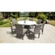 Florence 60 Inch Outdoor Patio Dining Table with 8 Armless Chairs - Bed ...