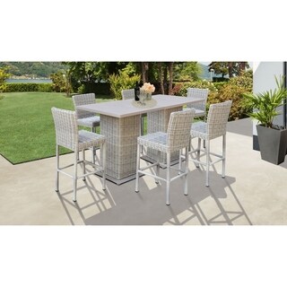 Coast Pub Table Set With Barstools 8 Piece Outdoor Wicker Patio ...