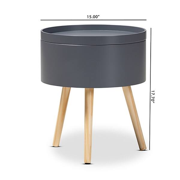 Modern Designs Round Box Nightstand With Top Removable Tray - White ...