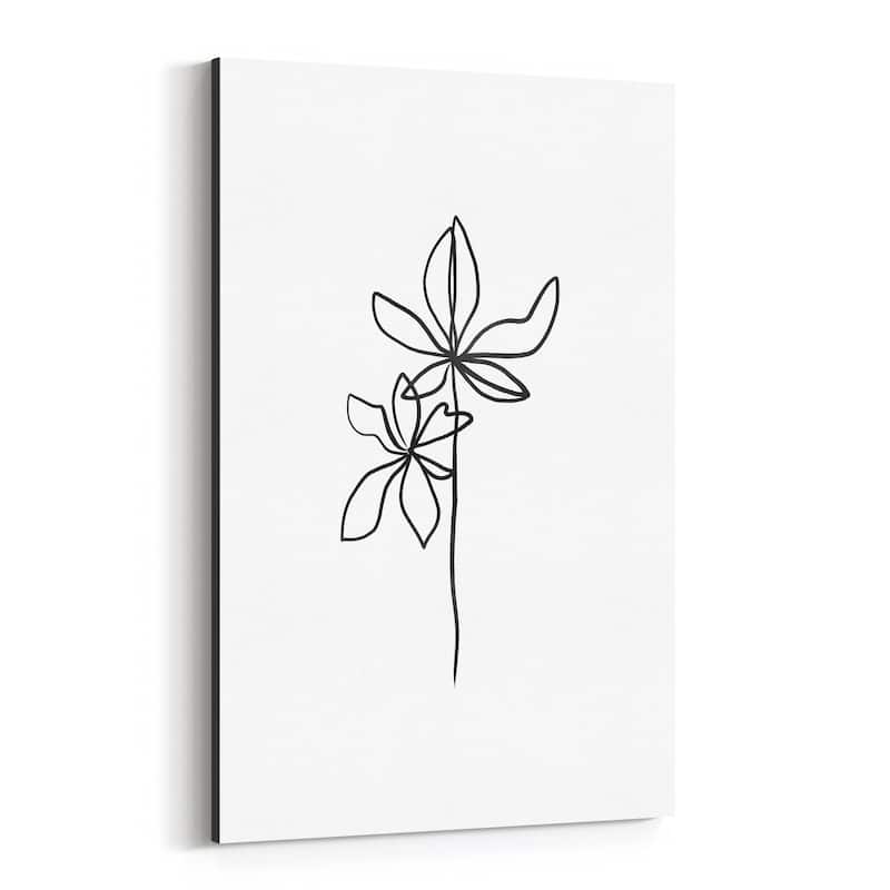 Noir Gallery Minimal Botanical Line Drawing Canvas Wall Art Print ...