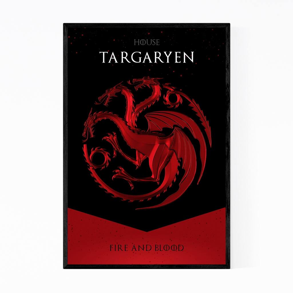 Noir Gallery Game of Thrones House Targaryen Framed Art Print ...